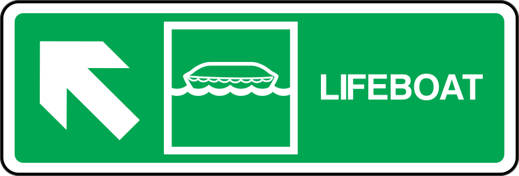 Lifeboat Upper Left Arrow Sign Magnet Shipped Fast & Free!