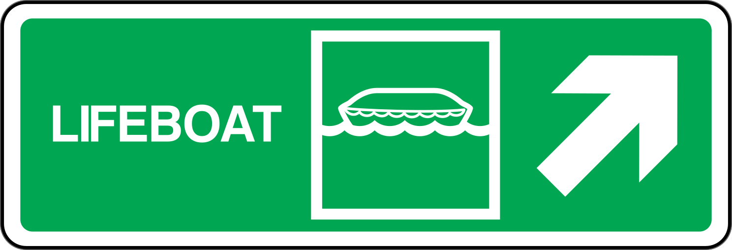 Lifeboat Upper Right Arrow Sign Magnet Shipped Fast & Free!