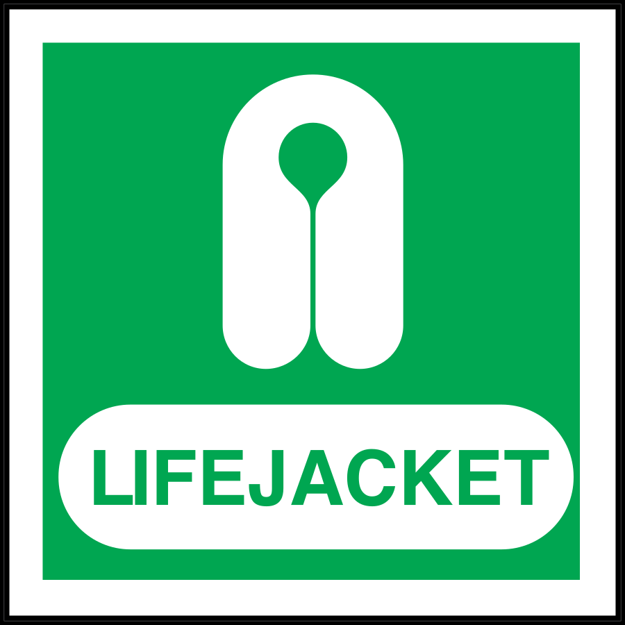 Lifejacket Sign Sticker - Fast Shipping & No Minimums