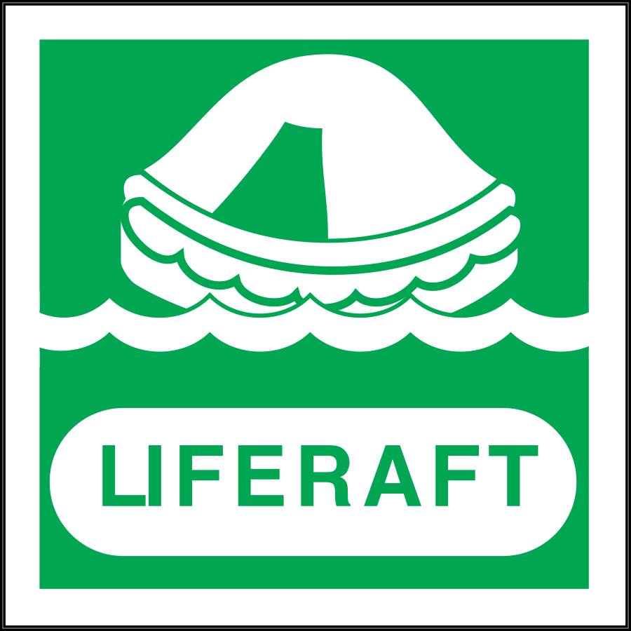 Liferaft Sign Sticker