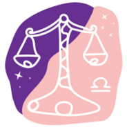 Line Art Libra Pink & Purple Illustration Sticker