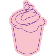 Line Design Of Frosting Pink Ice Cream Sticker