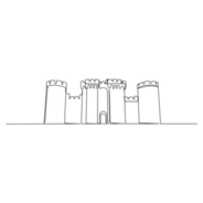 Line Drawing Castle Sticker