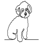 Line Drawing Maltipoo Sticker