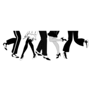 Line Of Men And Women Dancing In 1920s Sticker