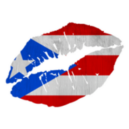 Lip Print Patriotic Kiss Puerto Rico Sticker