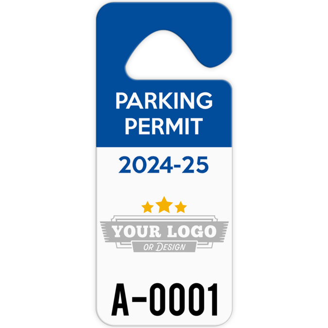 Blank Hang Tag Parking Passes, Rear View Mirror Parking Permits