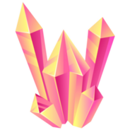 Long Pink Crystals Sticker