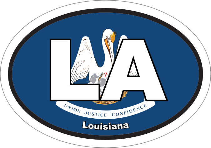 Louisiana La State Flag Oval Sticker