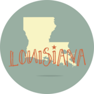 Louisiana Text And State Sticker