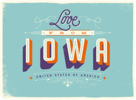 Love From Iowa Sticker