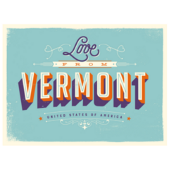 Love From Vermont Vintage Poster Sticker