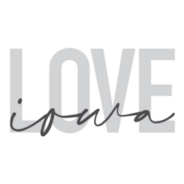 Love Iowa Lettering Sticker