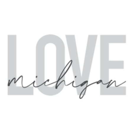 Love Michigan Lettering Sticker