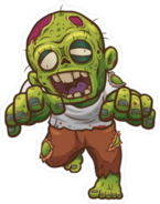 Lurching Child Cartoon Zombie Sticker