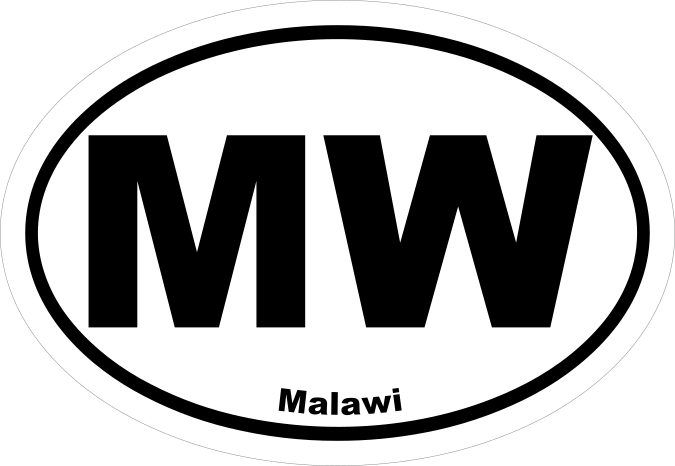 Malawi Mw Oval Sticker