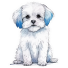 Maltese Blue Hair Sticker