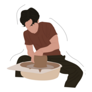 Man Making Ceramics Sticker