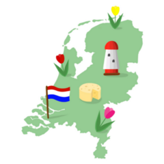 Map Of Country Land Netherland Sticker