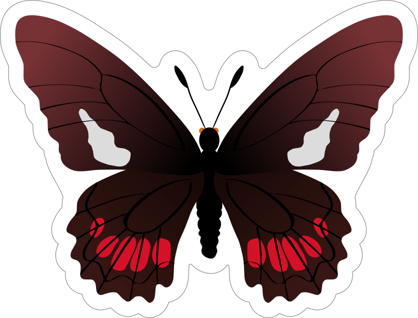Order Your Maroon Butterfly Sticker Today - Free Shipping!