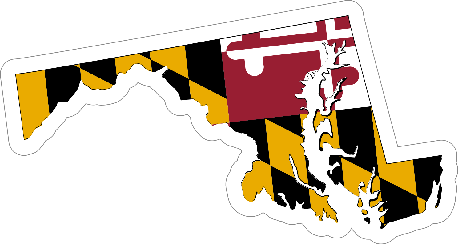 Maryland Flag State Sticker Shipped Fast & Free!