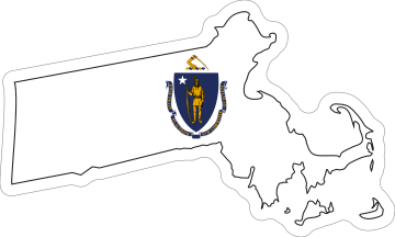 Vibrant, High-Quality Massachusetts Flag State Stickers