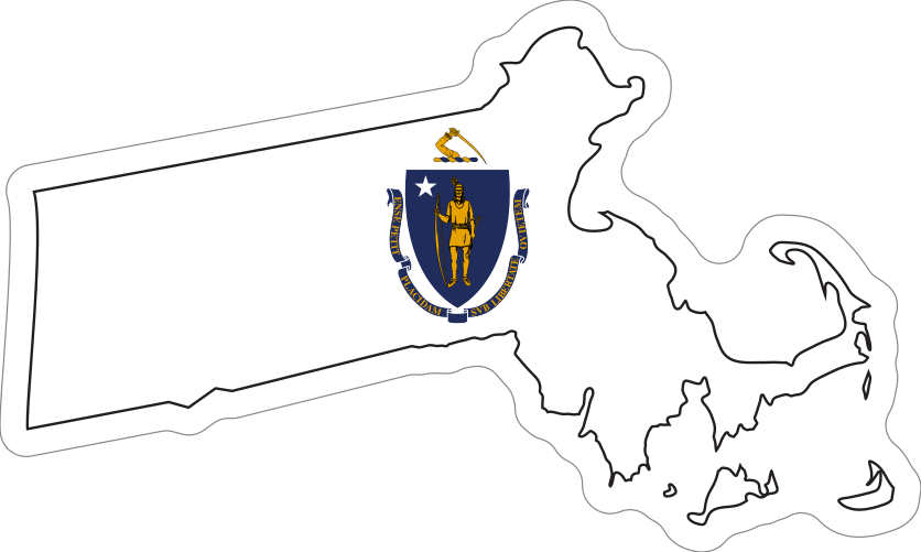 Vibrant, High-Quality Massachusetts Flag State Stickers