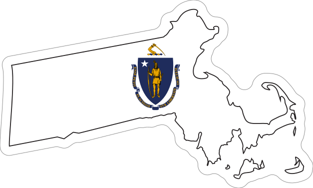 Vibrant, High-Quality Massachusetts Flag State Stickers