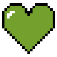 Matcha Color Pixel Heart Sticker