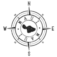 Maui, Hawaii, Usa Stamp Map Compass Sticker