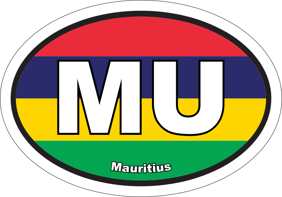 Mauritius Mu Flag Oval Sticker