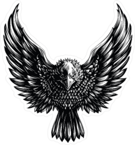Menacing Eagle Illustration Sticker