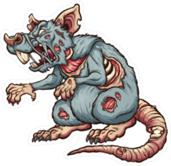 Menacing Zombie Rat Sticker