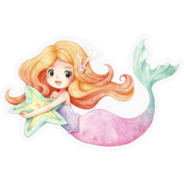 Mermaid Starfish Hug Sticker