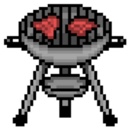 Metal Barbecue Kettle Grill Pixel Art Icon Sticker