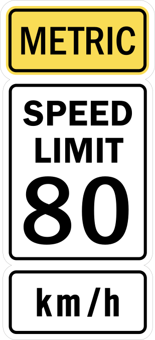Metric Speed Limit 80 Km/H Sticker Shipped Fast & Free!