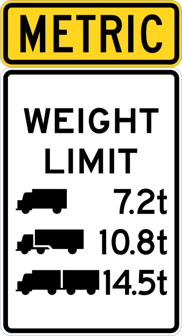Metric Truck Weight Limit Sticker Shipped Fast & Free!