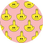 Middle Finger Smile Face Pink Pattern Sticker