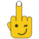 Middle Finger Smiley Emoji Illustration Sticker