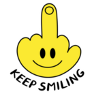 Middle Finger Smiley Face Keep Smiling Sticker