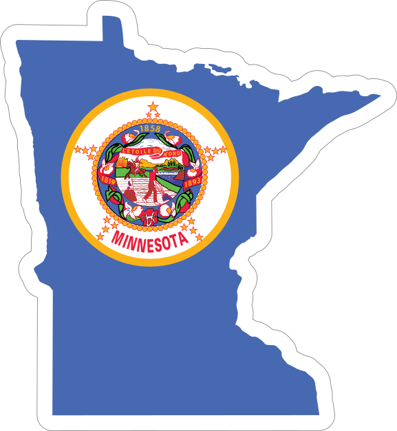 Vibrant, High-Quality Minnesota Flag State Stickers