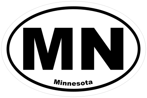 Vibrant, High-Quality Minnesota Mn Oval Stickers
