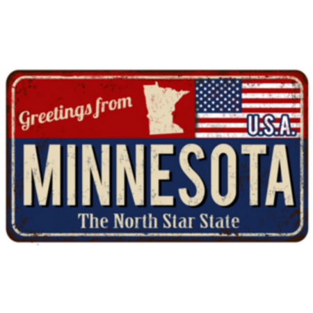 Minnesota Vintage Rusty Metal Sign Sticker