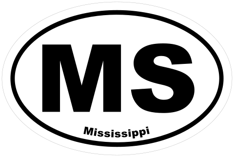 Mississippi Ms Oval Sticker Shipped Fast & Free!