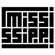 Mississippi Text Logo In Black Color. Sticker