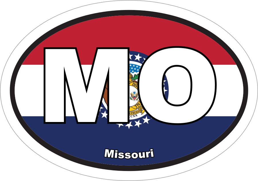 Missouri Mo State Flag Oval Sticker