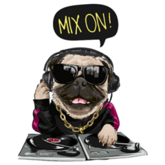 Mix On DJ Pug Sticker