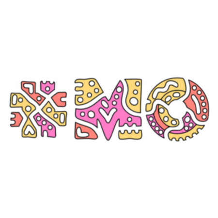 Mo Hashtag. Doodle Colored Curves Missouri Sticker