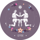 Modern Magic Gemini Symbol On Purple Sticker