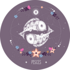 Modern Magic Purple Pisces Zodiac Sticker